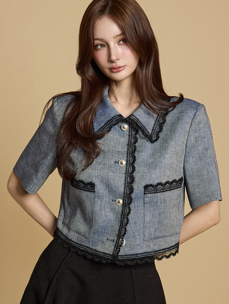 J2782 Linen Denim Jacket