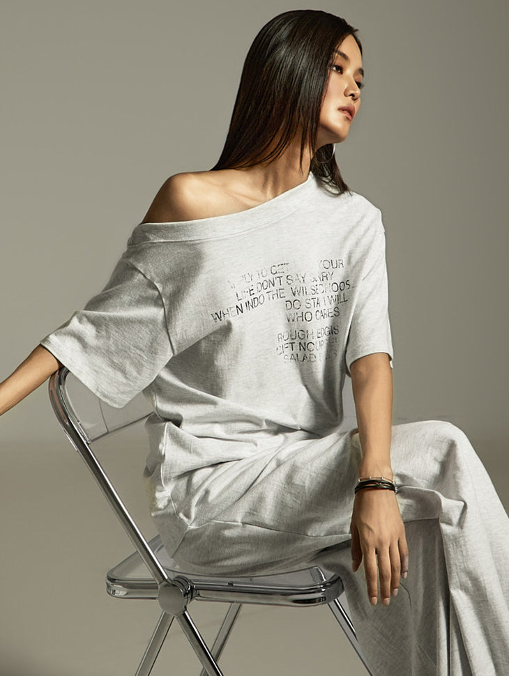 E3902 Unbalance Off-shoulder Top