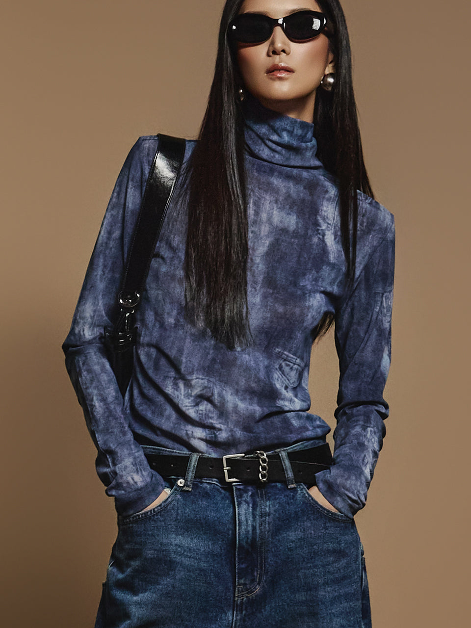 E3541 Printed Sheer Top