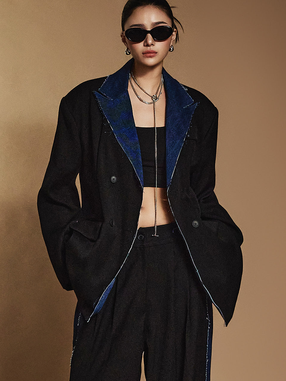 Denim Color Contrasting Jacket J2367 | DINT