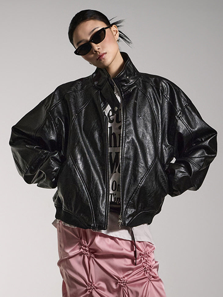 J2717 Eyelet Leather Jacket