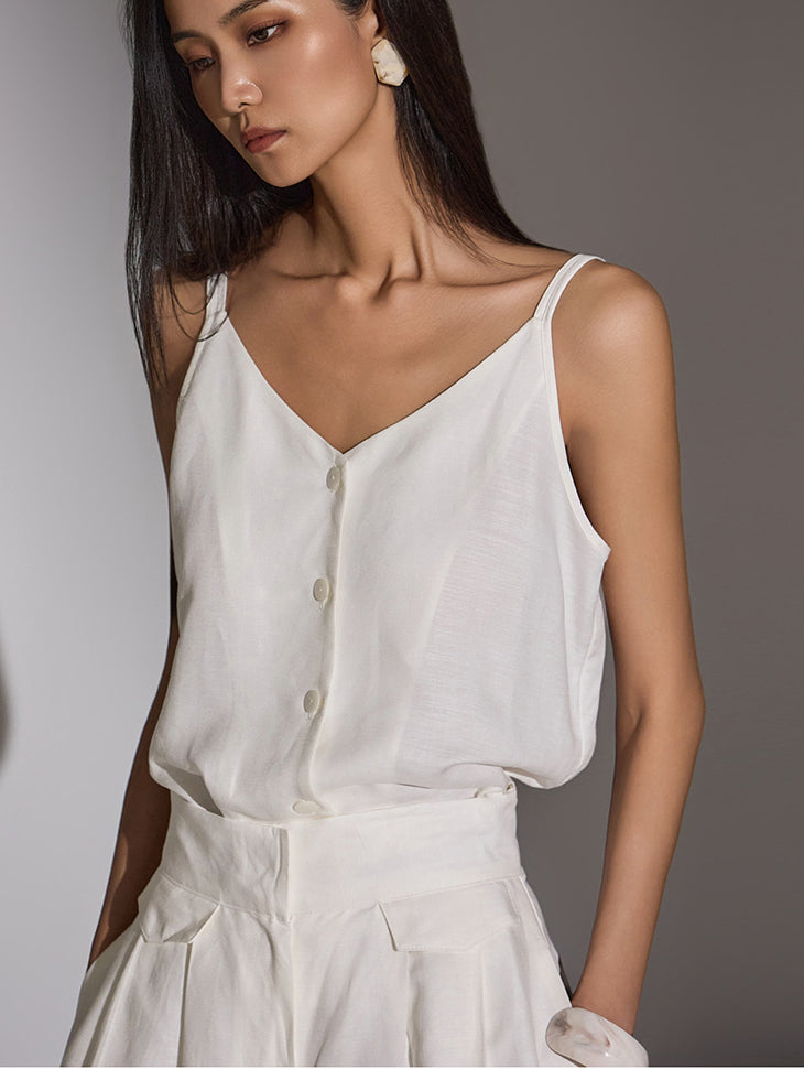 E3407 Linen Sleeveless Top