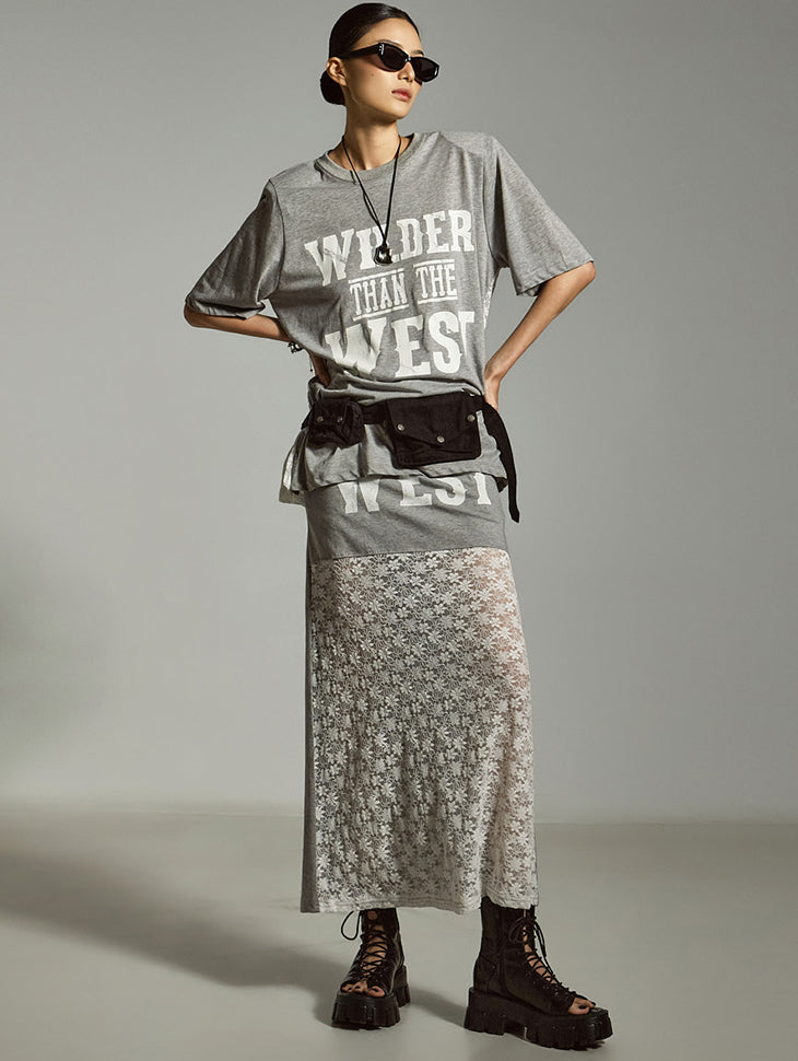 TP2186 Lace Top and Skirt Set